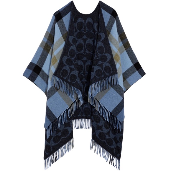 Coach | Jackets & Coats | Nwt Coach Reversible Signature Cape Denim ...